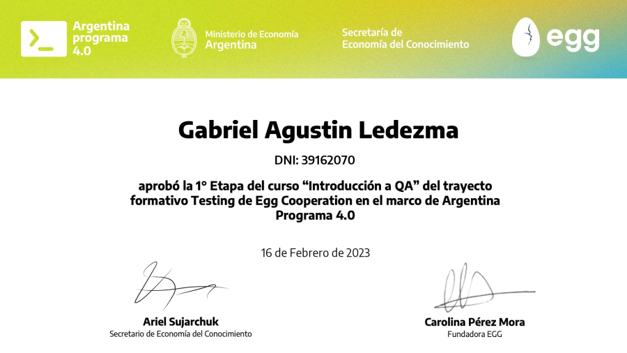 Gabriel Agustin Ledezma - Backend Developer || Java || Spring || Python || Javascript | LinkedIn