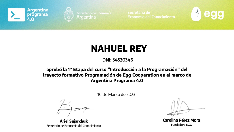 Nahuel Alejandro Rey - Junior Developer frontend | LinkedIn